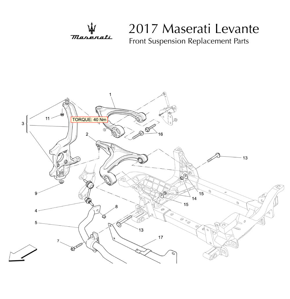 2017 Maserati Levante Front Suspension Replacement Parts — Miller ...