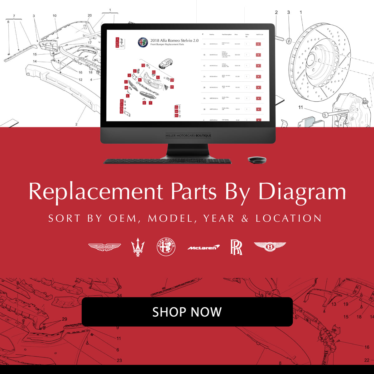 Genuine Luxury Car Parts & Accessories | Miller Motorcars Boutique